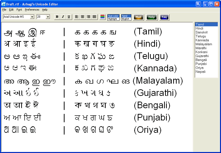 Kannada Unicode Fonts A Full Set Of Kannada Ligatures Is Included In The 